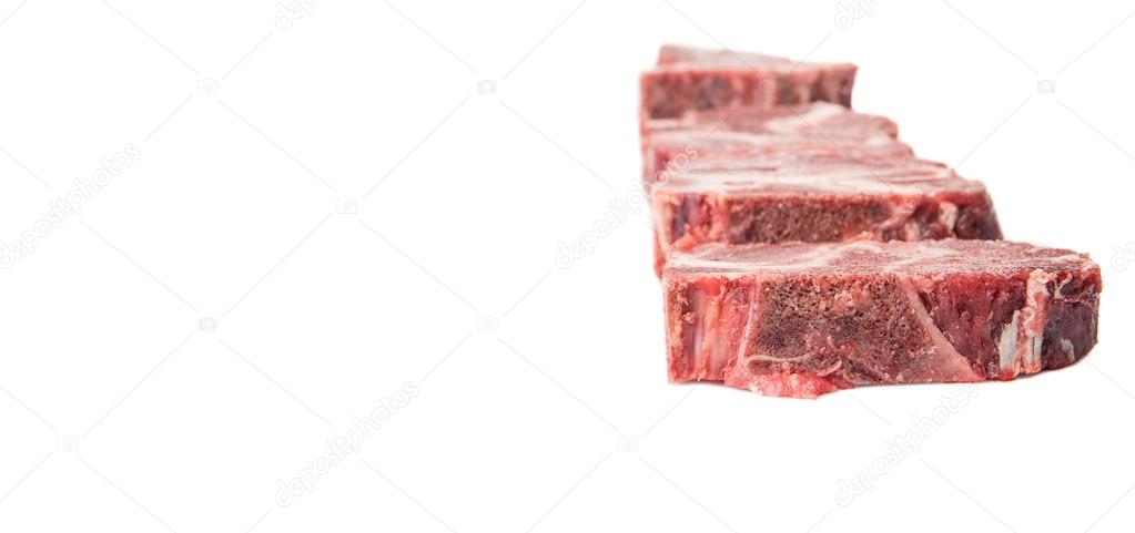 Chunk Of Cut Frozen Beef Meat — Stock Photo © akulamatiau #60911003