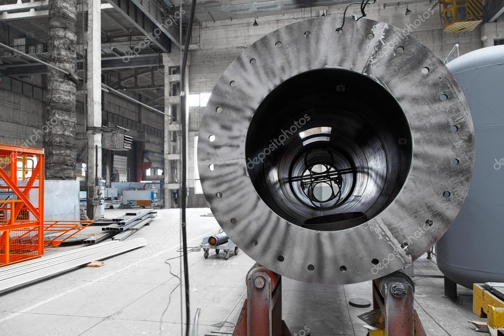 Production of pipes factory — Stock Photo © yuryRumovsky #107628596