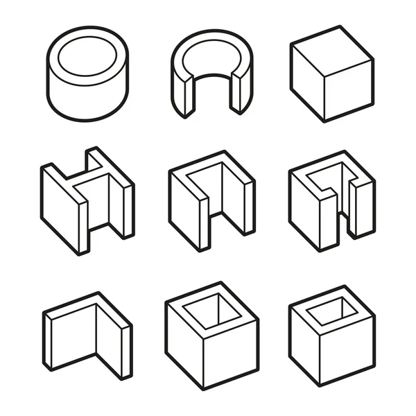Metal Profiles Icons Set. Steel Products. Vector Stock Vector, Royalty ...