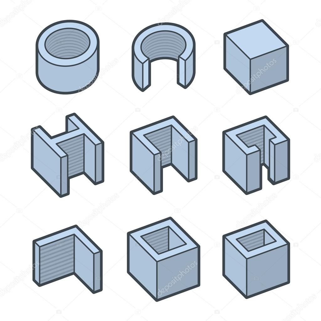 Metal Profiles Icons Set. Steel Products. Vector Stock Vector, Royalty ...
