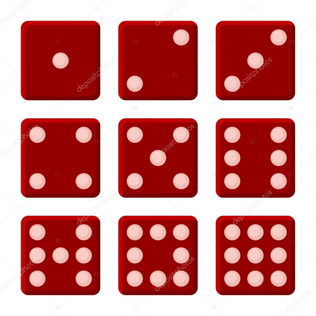 Red Dice Set on White Background. Vector Stock Vector by ©in8finity ...