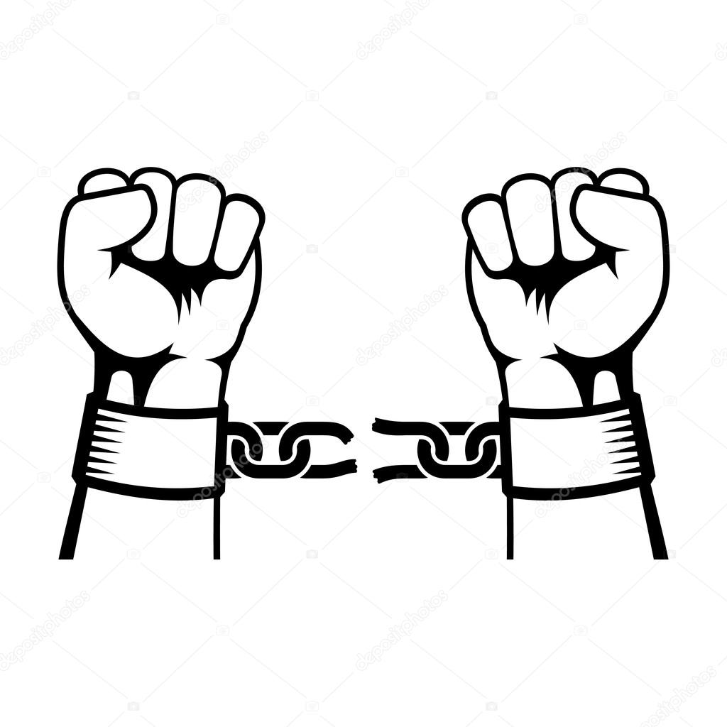 Hands Breaking Chains Drawing