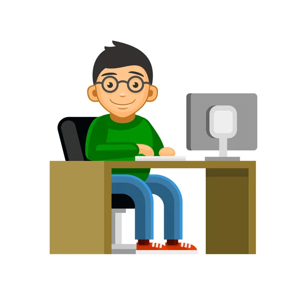 Programmer Silhouette Working On His Computer Vector Stock Vector Image By ©in8finity 52264255