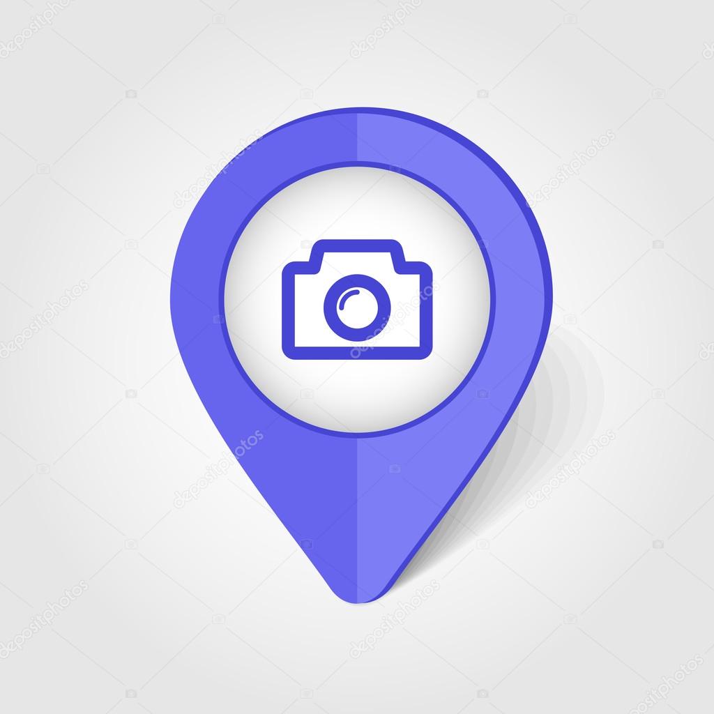 Photo Camera map pin icon — Stock Vector © ayra #87082628