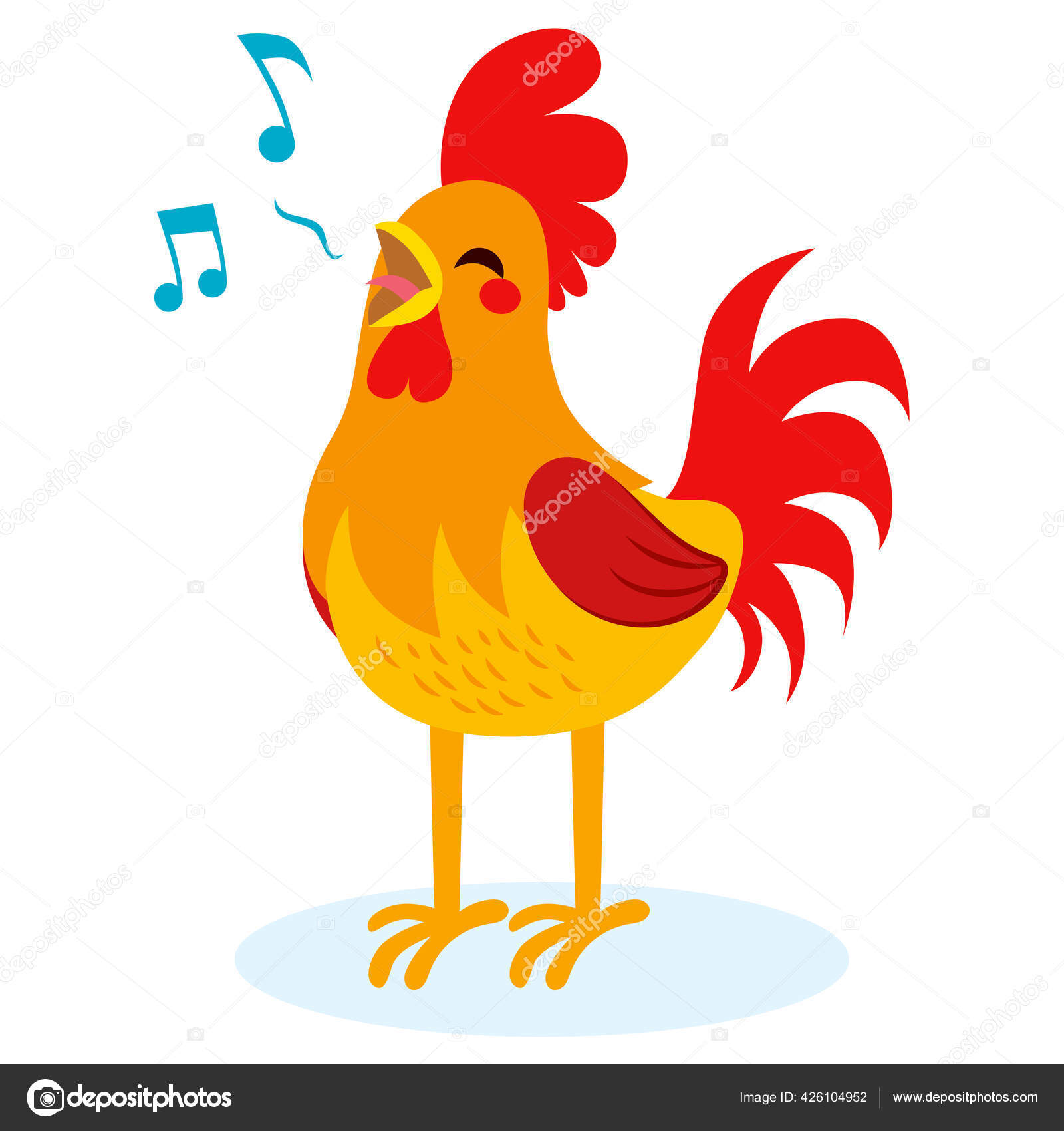 Canto De Dibujos Animados De Gallo