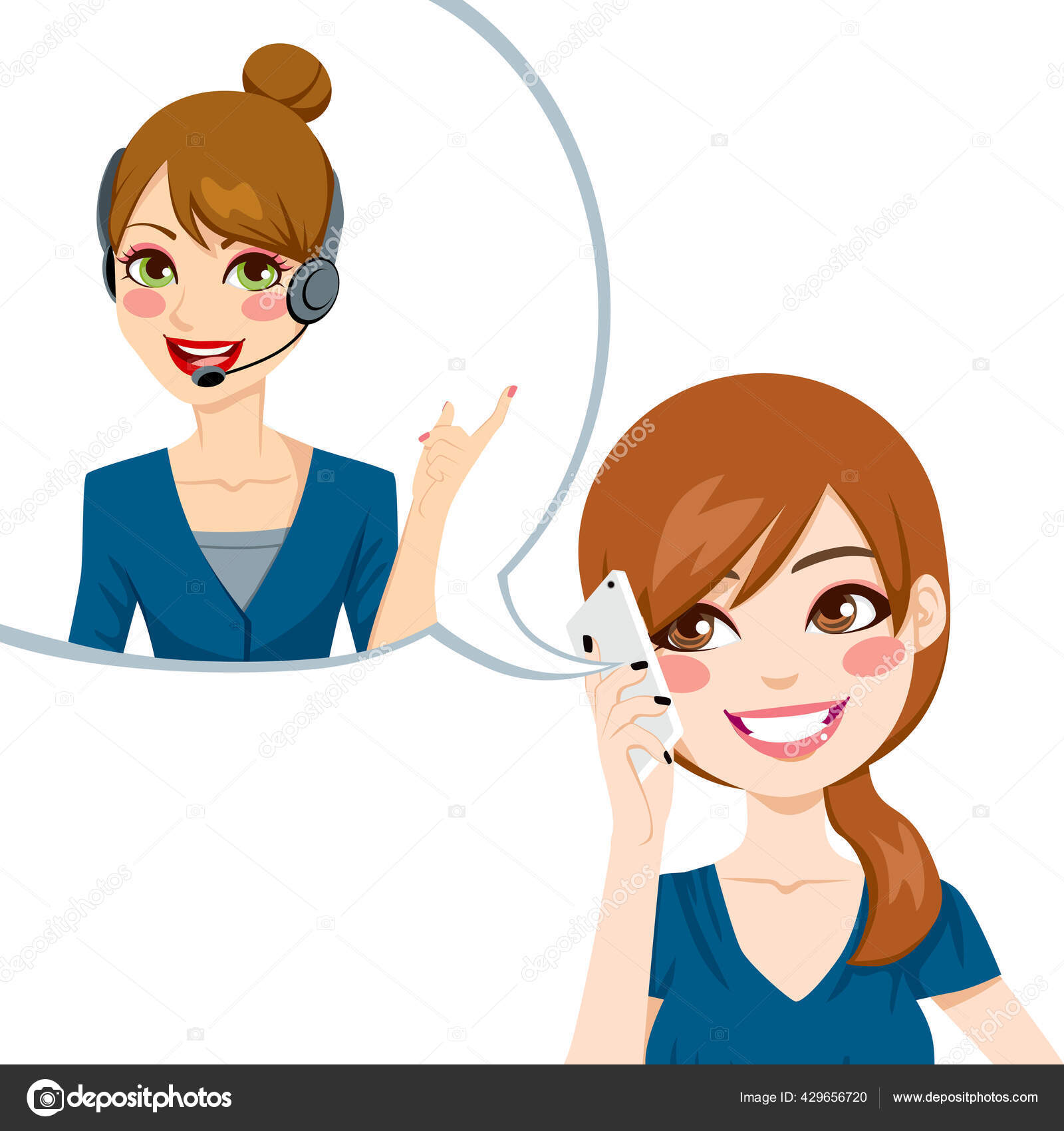 Phone Conversation Cartoon