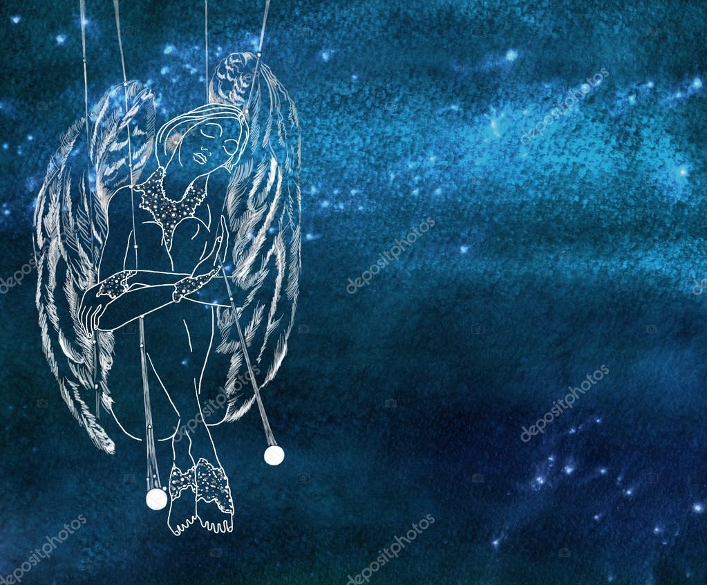 Colorful background with an angel. Beautiful dreams — Stock Photo ...