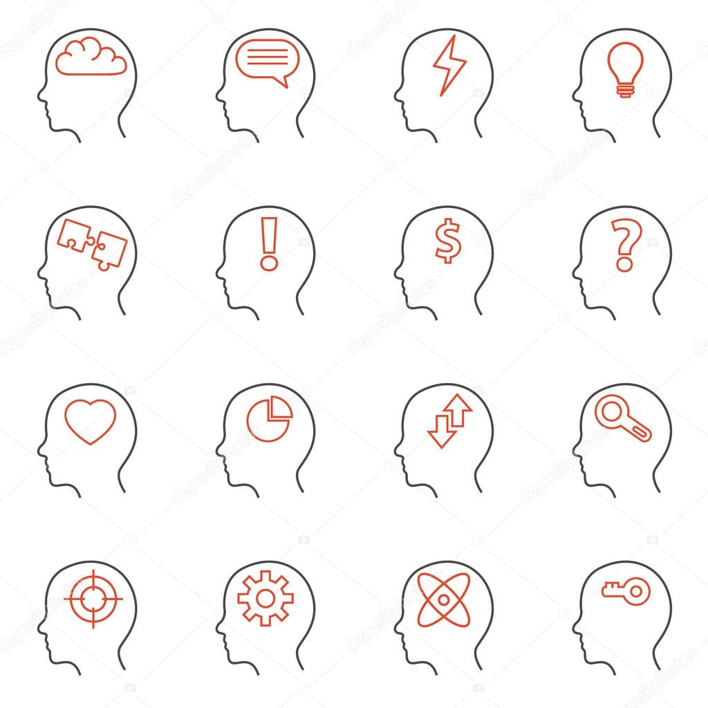 Set of human mind icons — Stock Vector © royalty #112736934