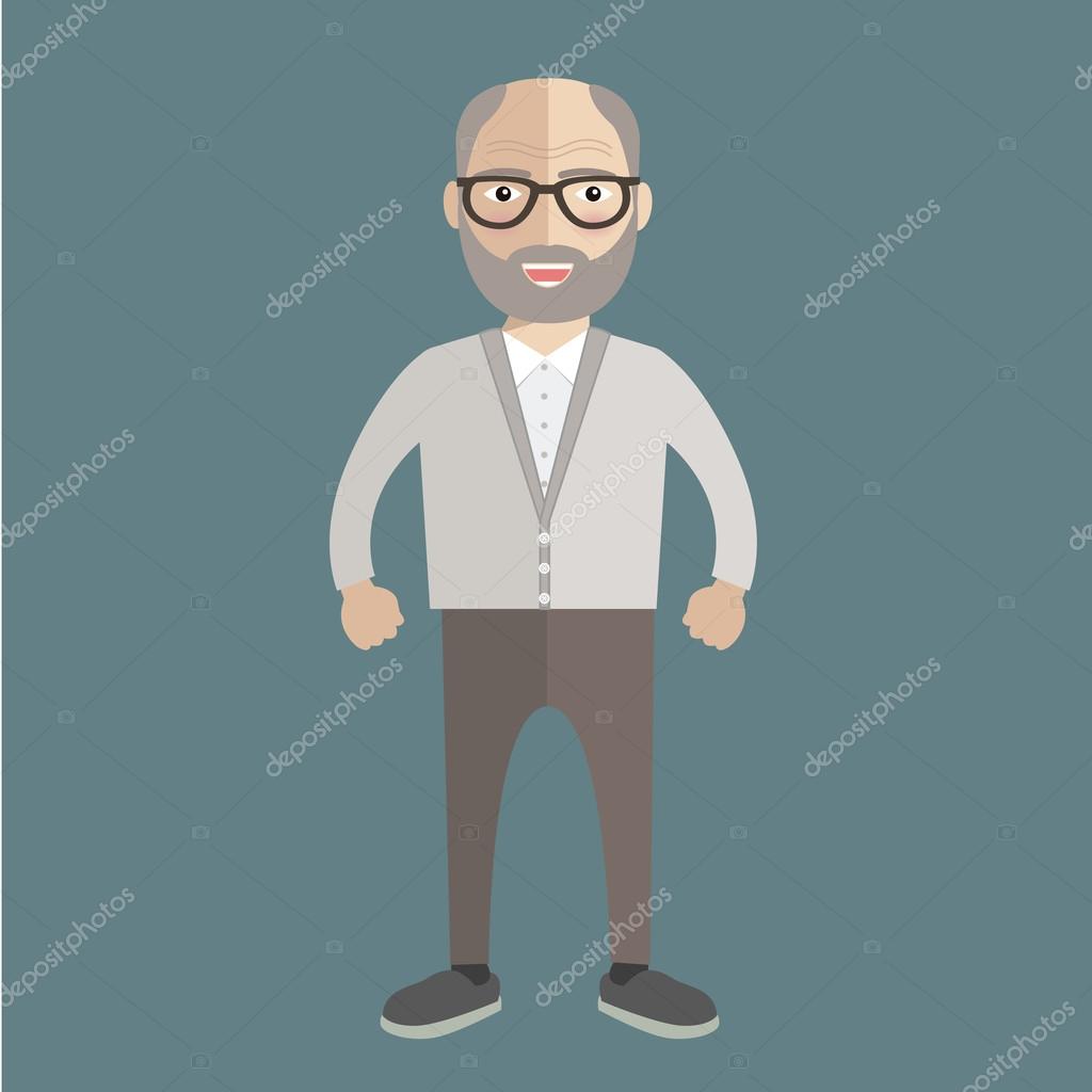 Happy smiling old man Stock Vector Image by ©royalty #112743274