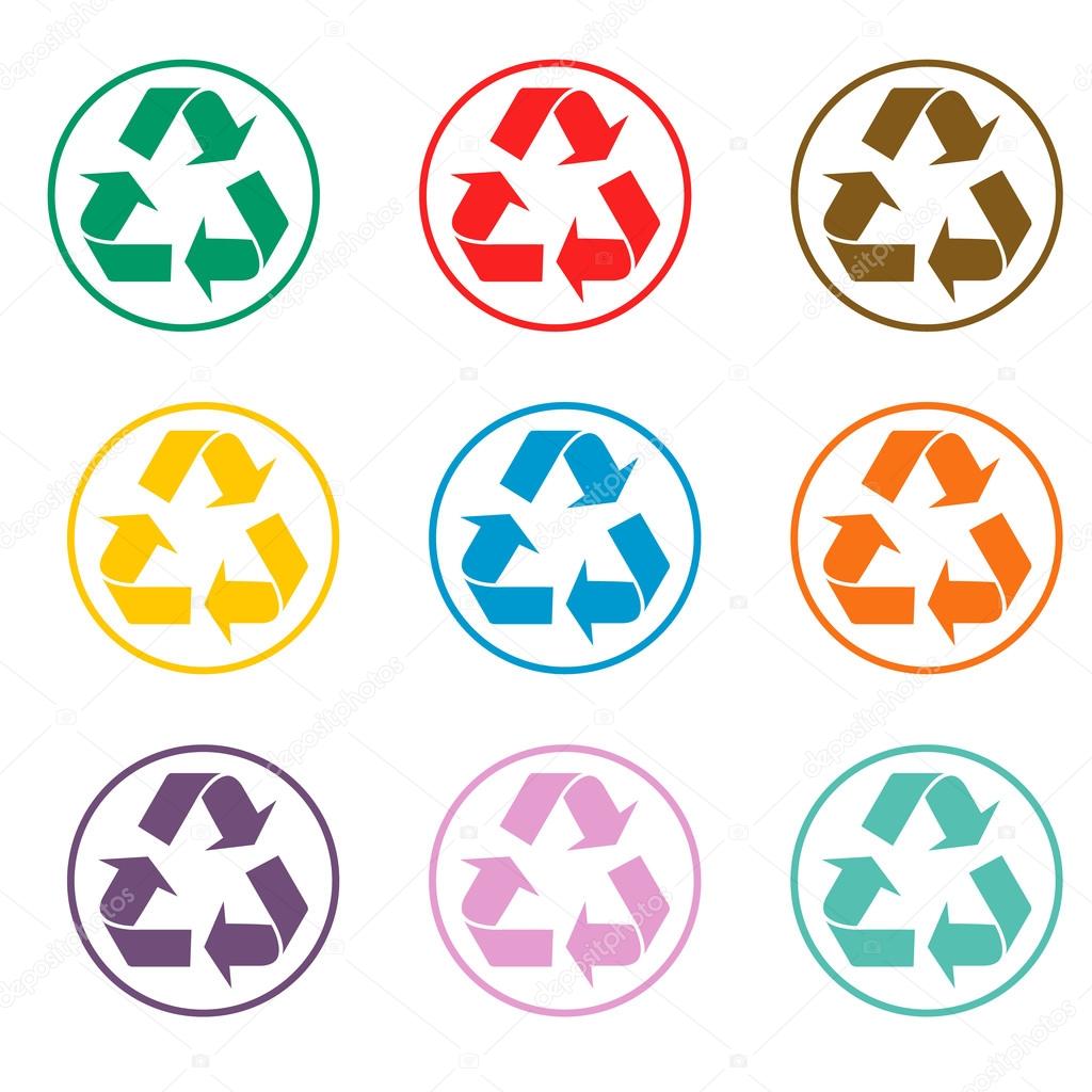 Recycle Icon in different colors Stock Vector by ©royalty 112745412
