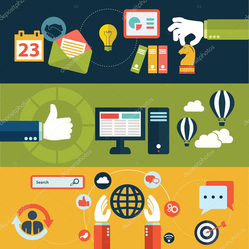 Conjunto de conceptos de ilustración vectorial de diseño plano para ... Conjunto de conceptos de ilustración vectorial de diseño plano para ...