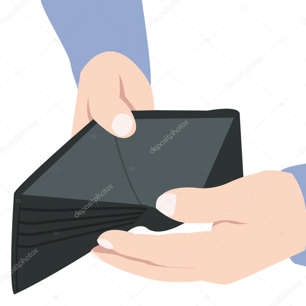Holding open Empty Wallet — Stock Vector © royalty #57529141 Holding open Empty Wallet — Stock Vector © royalty #57529141