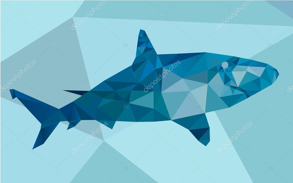 Geometric shark | Geometric polygonal shark — Stock Vector © royalty ...
