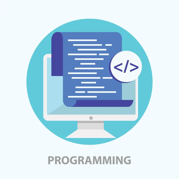 Web Development Concept Programming Coding Laptop Virtual Screens White Background Stock Vector