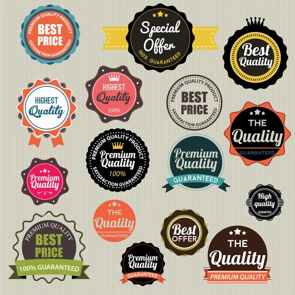 Vector set of retro labels, buttons and icons Stock Vector Image by ...