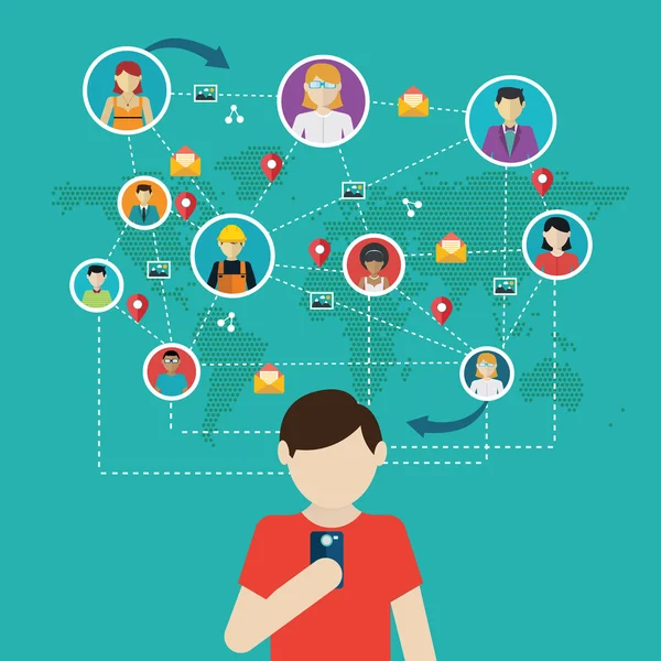 Social network, people connecting all over the world. Social media ... Social network, people connecting all over the world. Social media ...