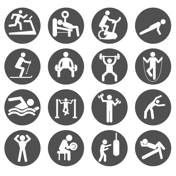 Man Athletic Gym Gymnasium Body Exercise Workout Pictogram — Stock ...