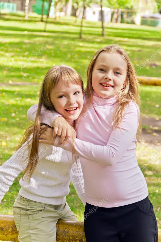 Cute two playing girls — Stock Photo © julialine #62943977