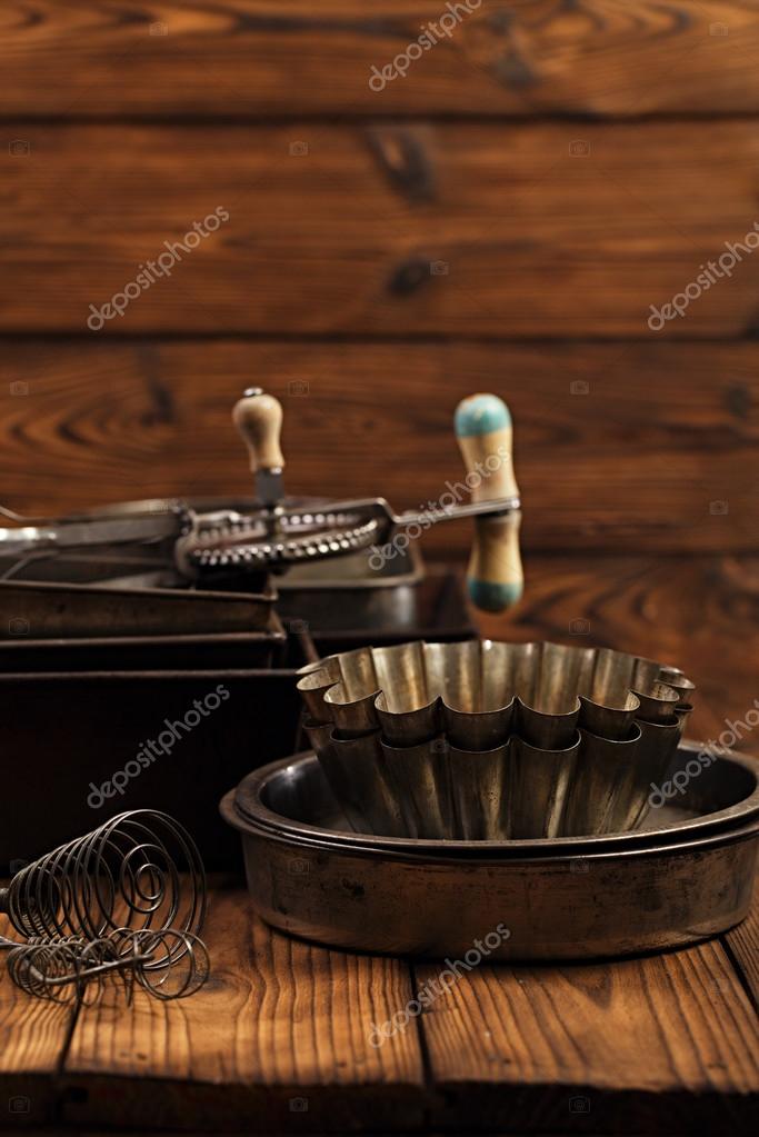 Vintage Baking Tins and tools Stock Photo by ©lvenks 67661497