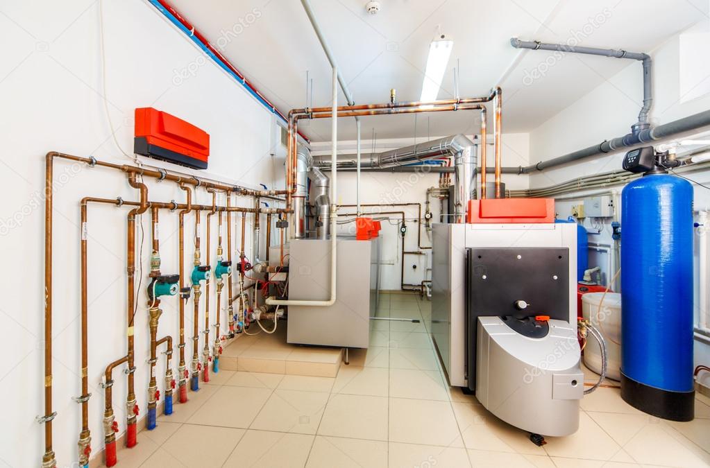 Interior boiler with a boiler on diesel fuel — Stock Photo © alexxxey ...