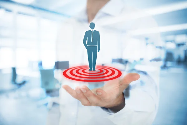 Businessman hold target customer — Stock Photo © Jirsak #74218569