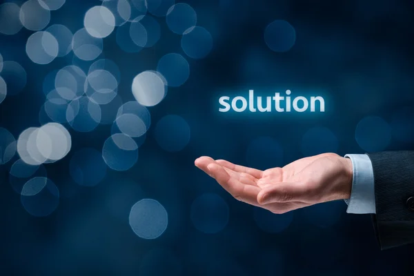 Businessman or consultant give a business solution - Stock Image ...