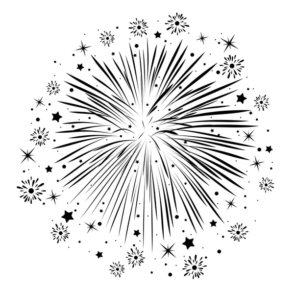 Vector black and white fireworks — Stock Vector © dmstudio #8540440