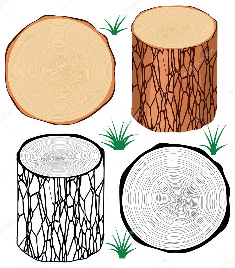 Vector set of tree logs Stock Vector Image by ©dmstudio #64442953