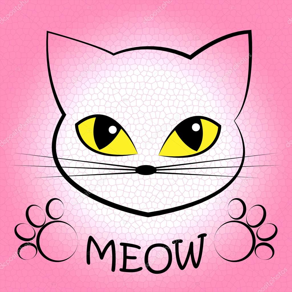 Cat Meow Means Feline Noise And Sound Stock Illustration by ...