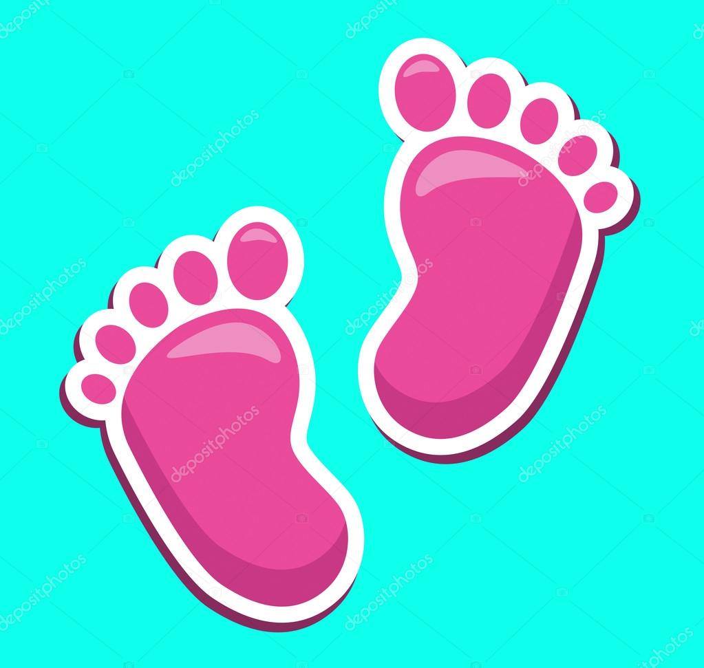 Baby Feet Represents Tiny Toes And Babies Stock Illustration by ...