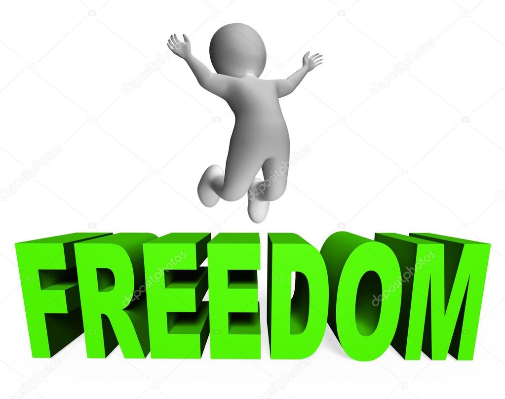 Freedom Character Shows Break Out And Active 3d Rendering — Stock Photo ...
