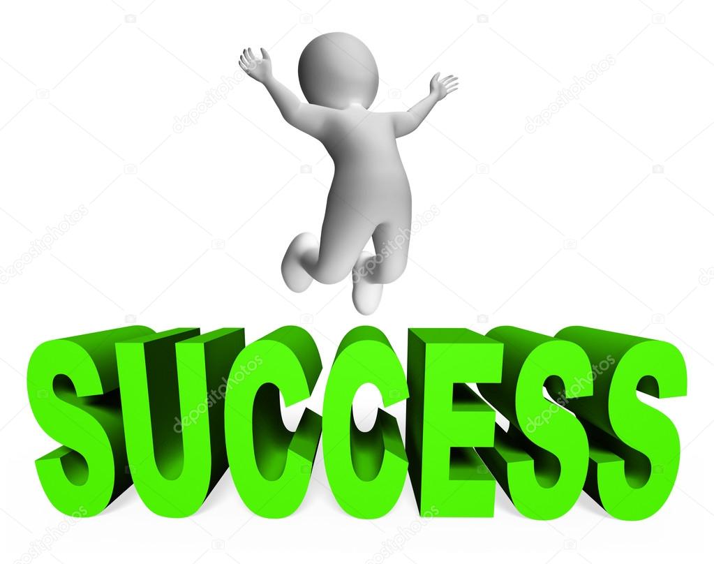 Success Character Shows Prevail Activity And Active 3d Rendering Stock ...
