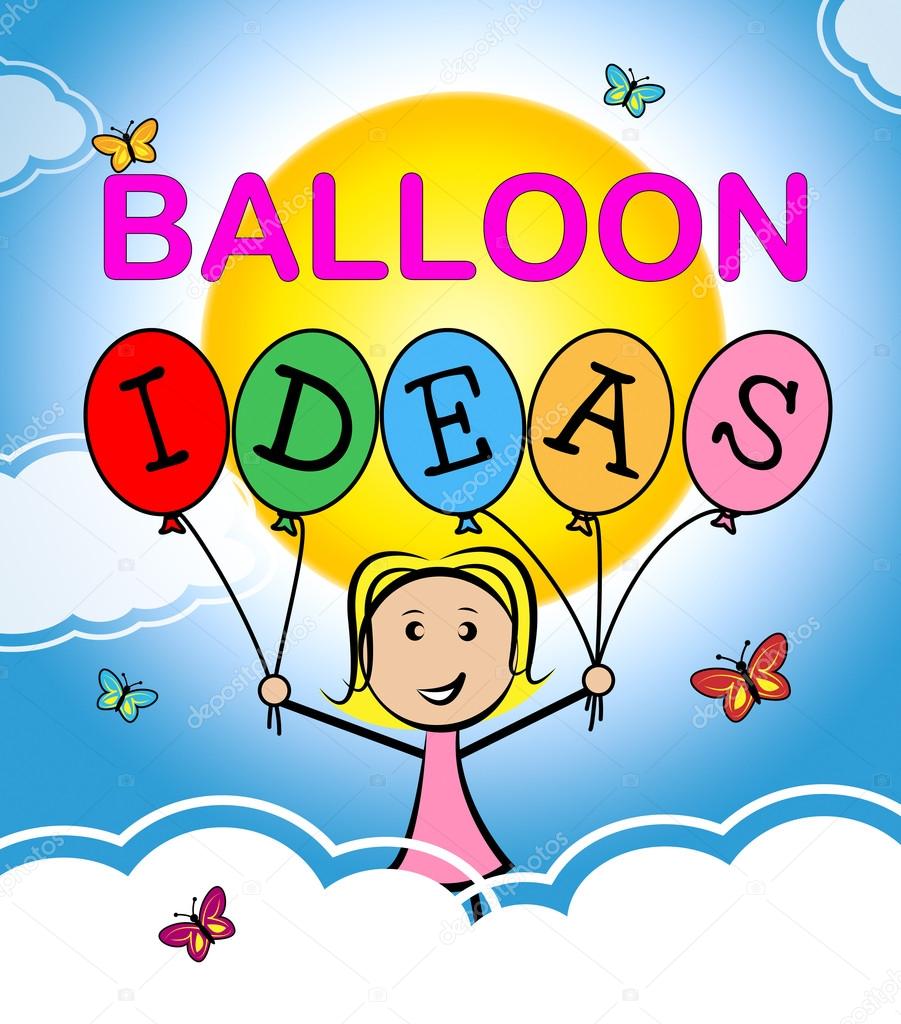 Balloon Ideas Represents Considering Thinking And Choices Stock ...