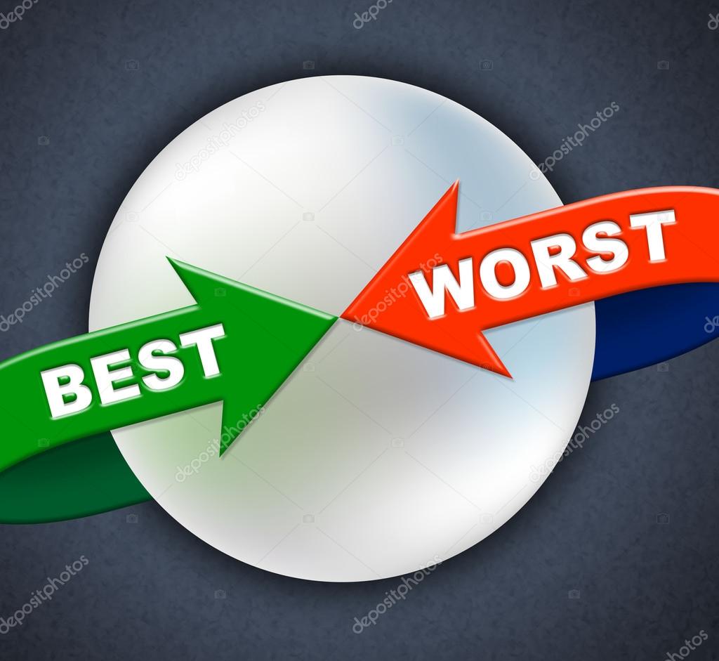 Best Worst Arrows Indicates Number One And Inferior Stock Photo by ...