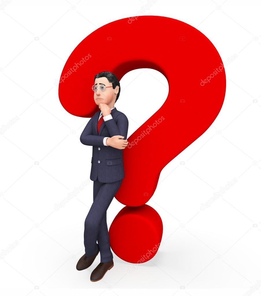 Businessman With Question Shows Frequently Asked Questions And Answer ...
