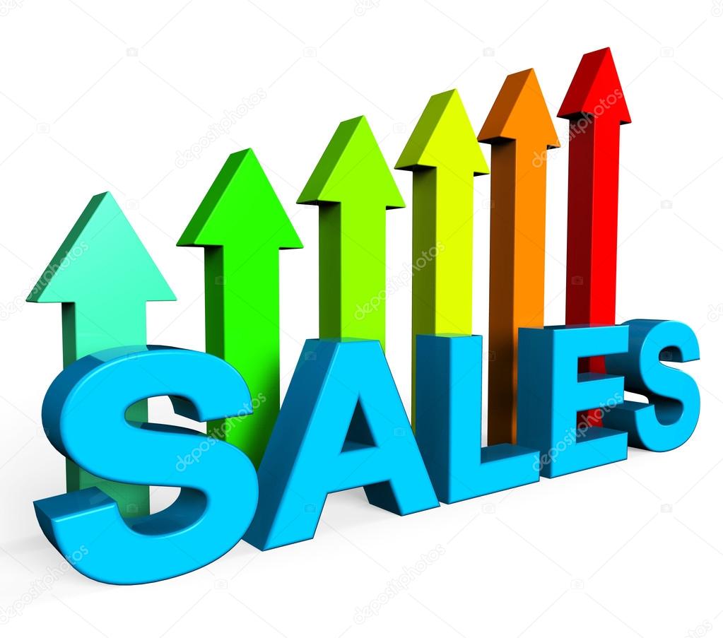 Sales Increasing Indicates Progress Report And Data — Stock Photo ...