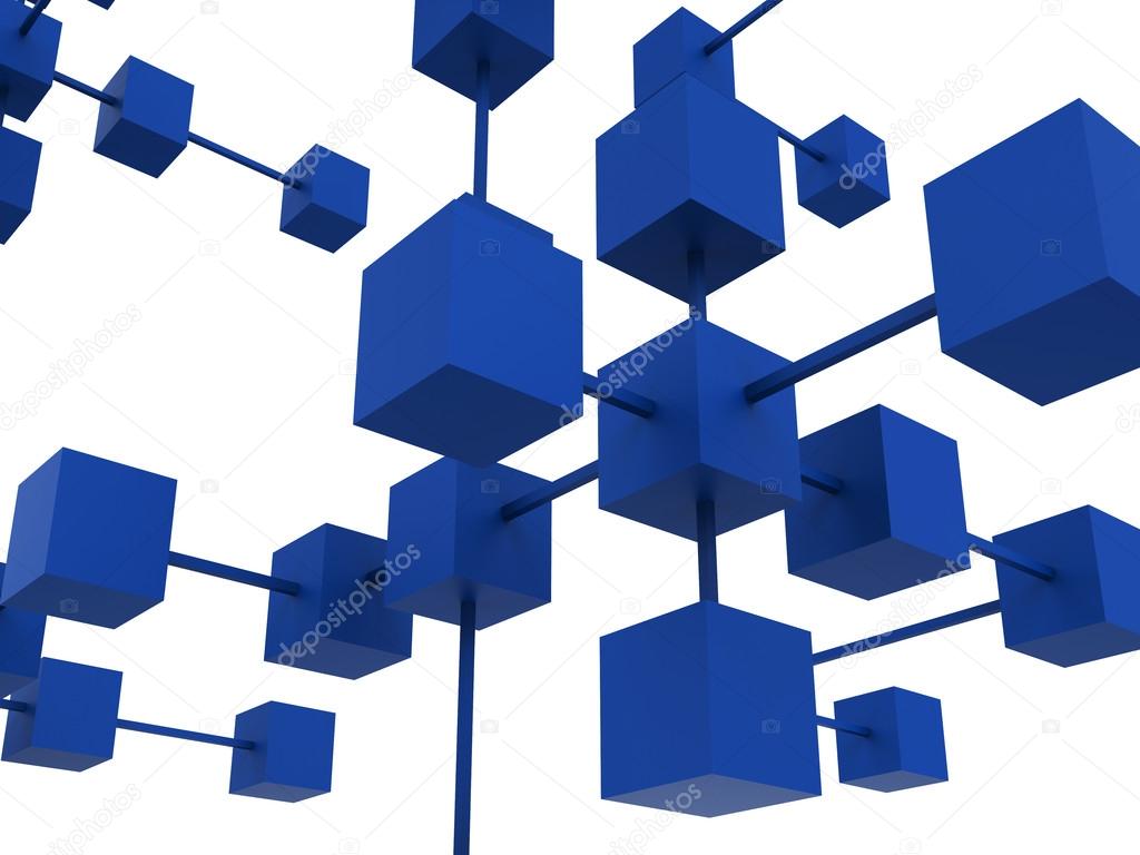 Interconnected Network Shows Working Together And Communicate — Stock ...