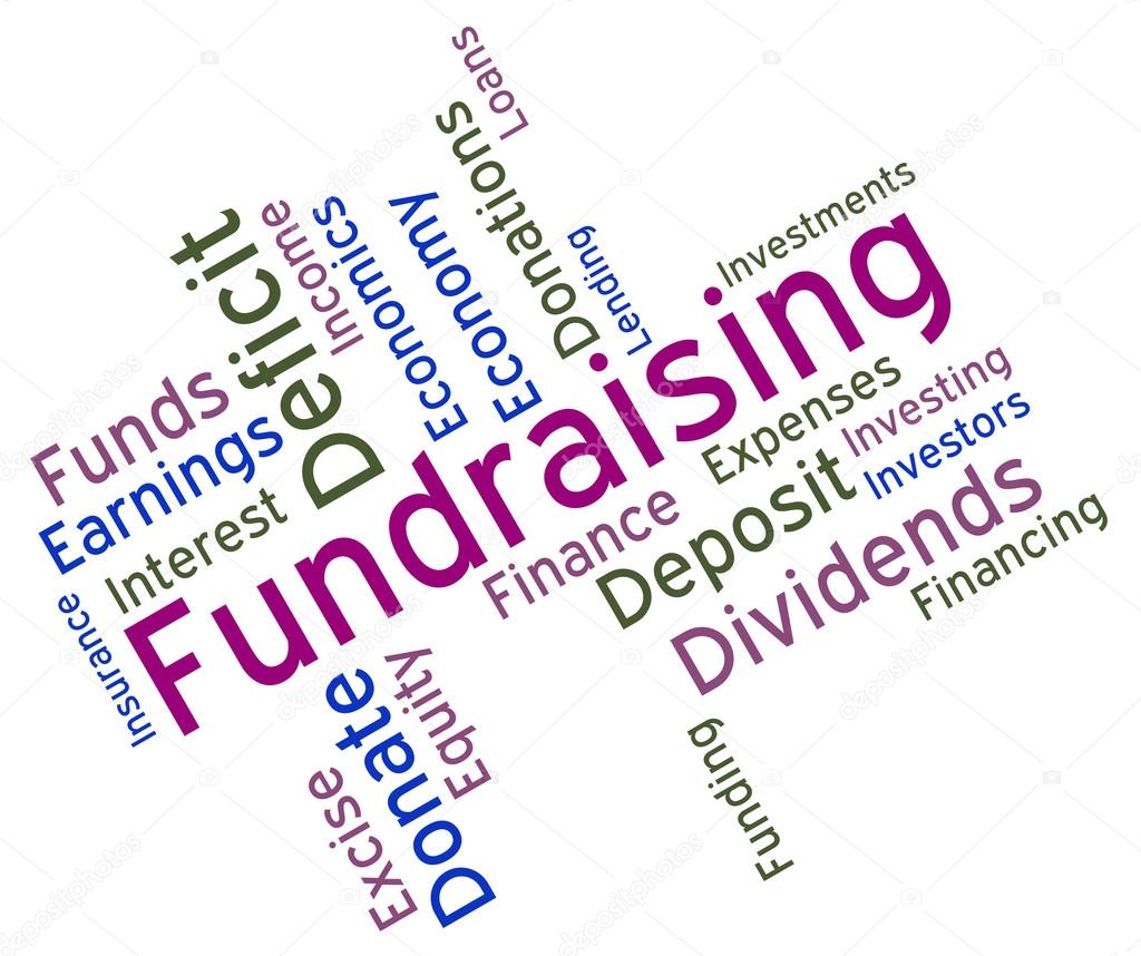 Fundraising Word Represents Contribution Donating And Give — Stock ...