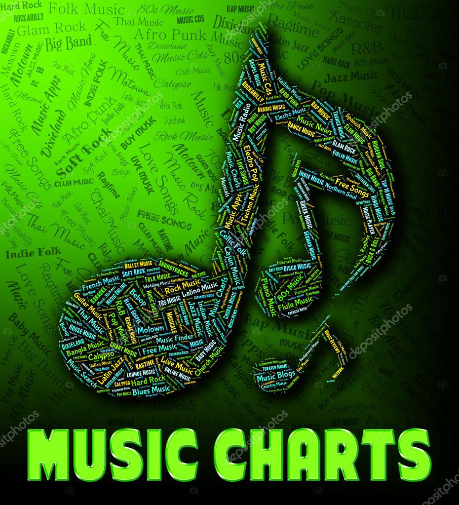 Chart Music Indicates Best Sellers And Albums — Stock Photo ...