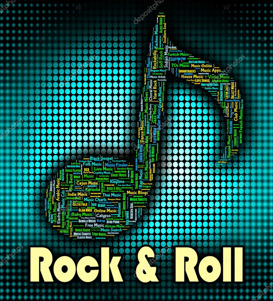 Rock And Roll Represents Sound Track And Acoustic — Stock Photo ...