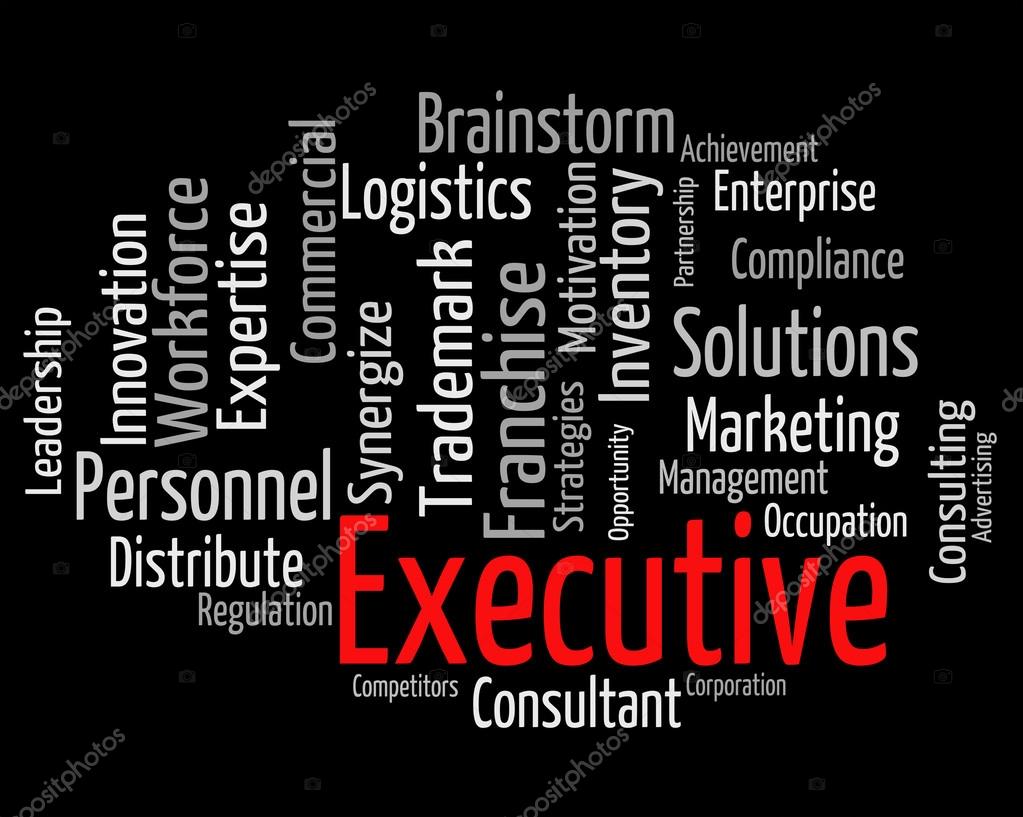 Executive Word Indicates Director General And Chairwoman — Stock Photo ...