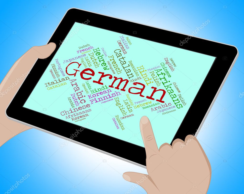 German Language Means Wordcloud Translate And Vocabulary — Stock Photo ...