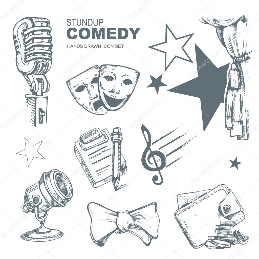 Icon: stand up comedy | Standup comedy icons set — Stock Vector ...