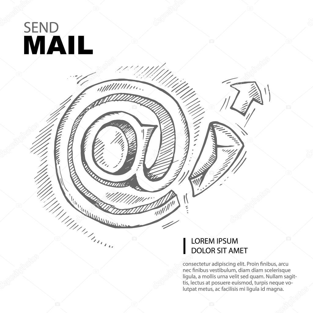 Hand drawn e-mail sign Stock Vector Image by ©Alexcardo #78733972