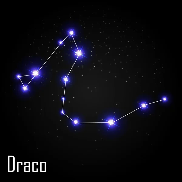 The constellation " Draco" star in the night sky. — Stock Vector ...