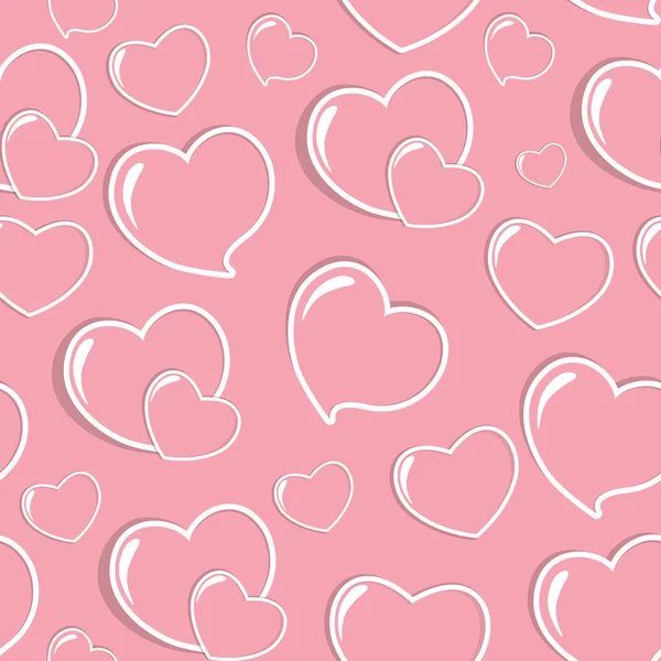 Valentine pink love heart pattern — Stock Vector © cienpies #20024399