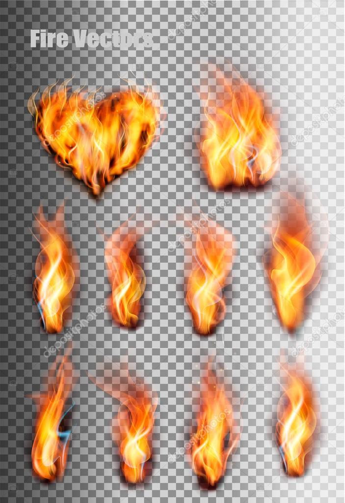 Fire flames set. Vector. Stock Vector Image by ©almoond #117837256