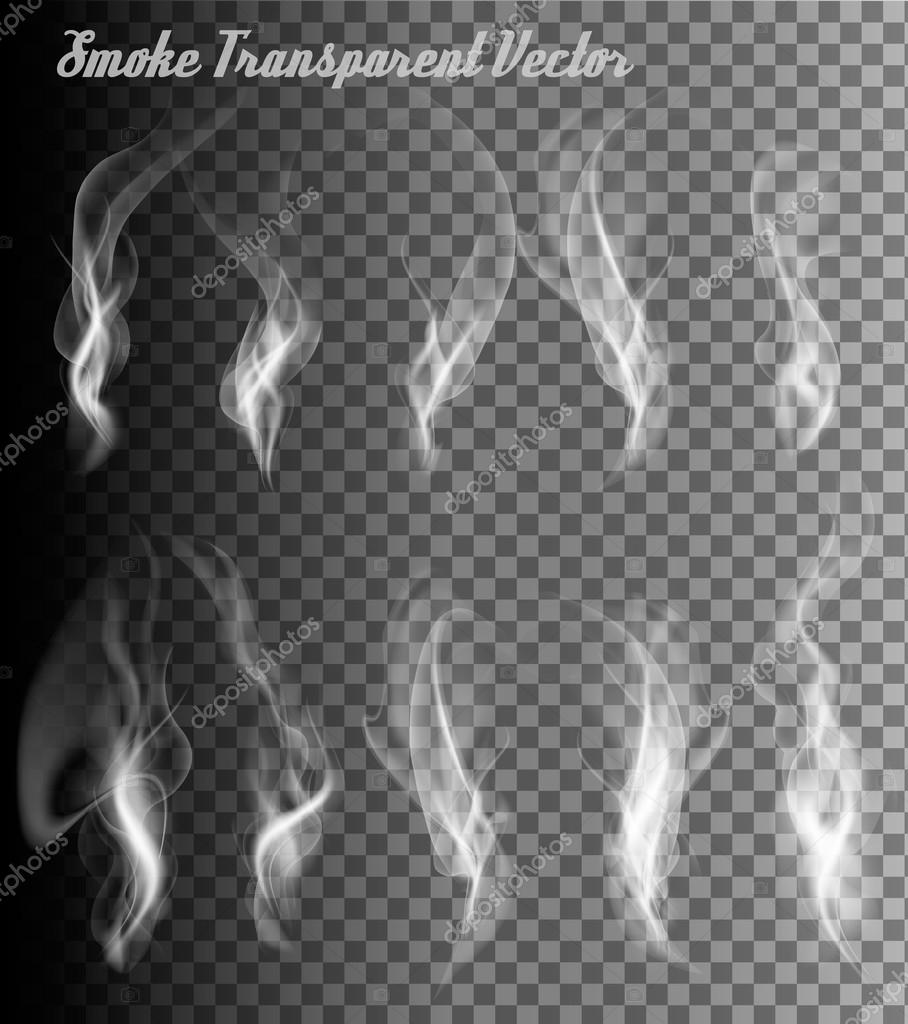 Completely transparent set of smoke vectors. Stock Vector Image by ...