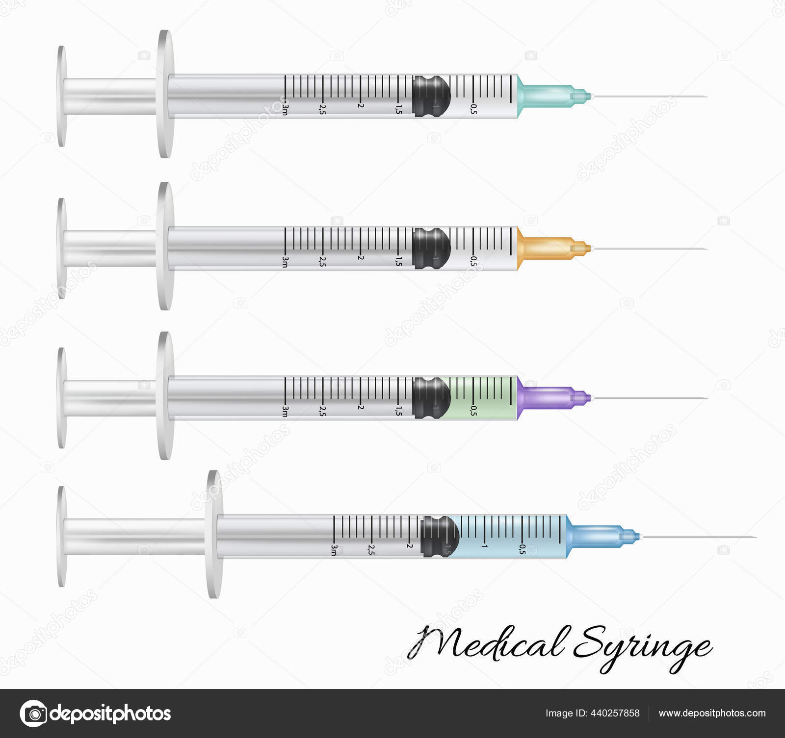 Set Medical Disposable Syringes Vector Stock Vector by ©almoond 440257858