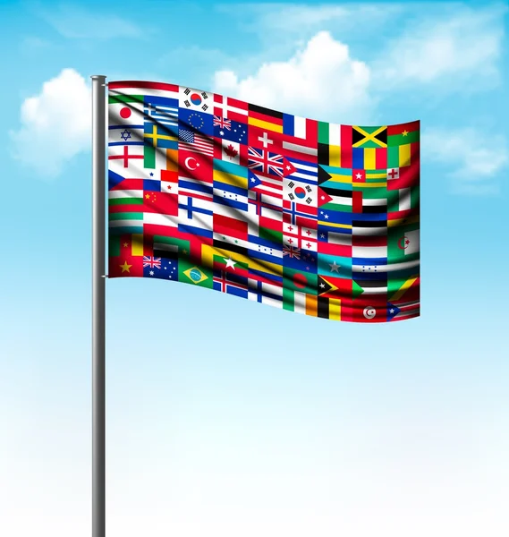 Big flag background made of world country flags. Vector. Stock Vector ...
